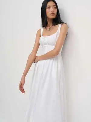 REFORMATION Balia Linen Maxi Dress - Ivory