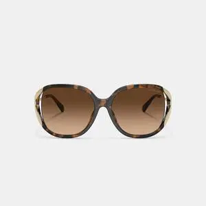 COACH Bandit Oversized Square Sunglasses - Dark Tortoise/gold