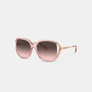 COACH Bandit Oversized Square Sunglasses Pink/rose Gold