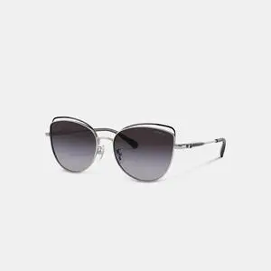 COACH Bandit Wire Oval Sunglasses - Grey Gradient