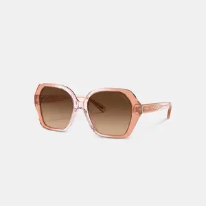 COACH Signature Ombré Geometric Square Sunglasses Brown Gradient