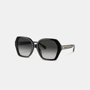 COACH® Signature Ombré Geometric Square Sunglasses - Grey Gradient