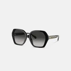 COACH Signature Ombré Geometric Square Sunglasses - Grey Gradient