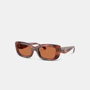 COACH C Hardware Narrow Rectangle Sunglasses Dark Tortoise