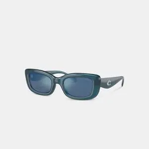 COACH C Hardware Narrow Rectangle Sunglasses Milky Blue