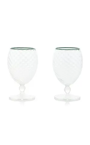 MODA DOMUS Nucleo Set-of-two Wine Glasses - Green