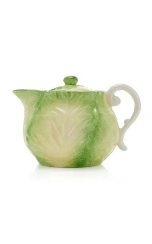 MODA DOMUS Handcrafted Ceramic Cabbage Tea Pot - Green