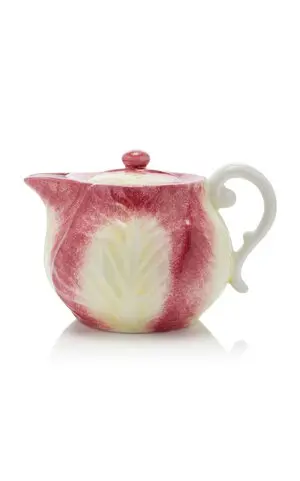 MODA DOMUS Handcrafted Ceramic Cabbage Tea Pot Pink