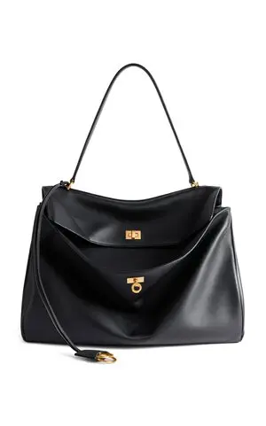 Balenciaga Large Leather Top Handle Bag - Black