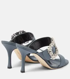 Manolo Blahnik Gable Jewel-embellished Sandals - Blue