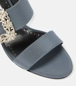 Manolo Blahnik Gable Jewel-embellished Sandals - Blue