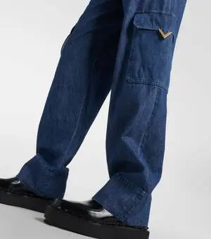 Valentino Garavani Vgold Wide-leg Cargo Jeans