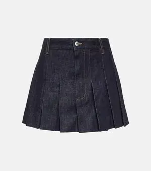 Bottega Veneta Soft Denim Pleated Skirt - Blue