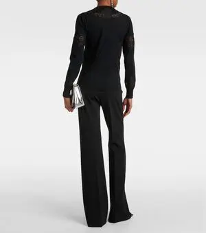 Dolce & Gabbana Lace-trimmed Cashmere-blend Sweater