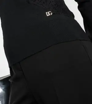 Dolce & Gabbana Lace-trimmed Cashmere-blend Sweater