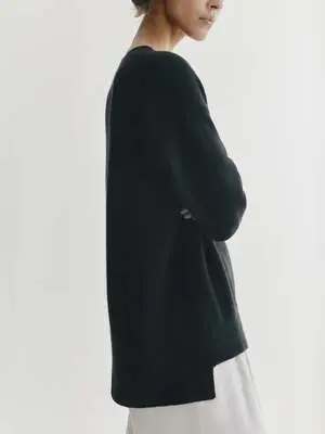 LISA YANG Camille Heavy Knit Cashmere Sweater - Black