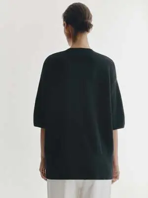 LISA YANG Camille Heavy Knit Cashmere Sweater - Black