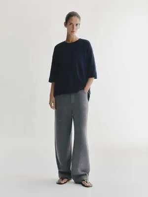 LISA YANG Camille Heavy Knit Cashmere Sweater - Navy