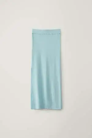 LISA YANG STORE Ronja Ribbed Cashmere Skirt - Blue
