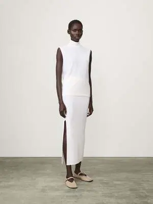 LISA YANG Ronja Ribbed Cashmere Skirt - Ivory
