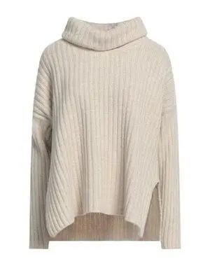 European Culture Turtleneck Pullover - Beige