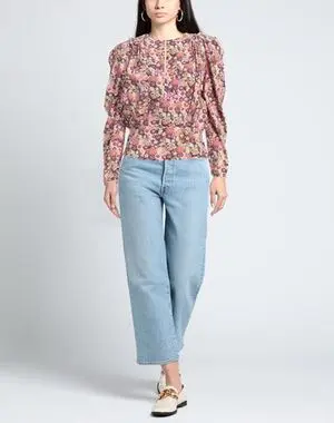 Isabel Marant Floral Print Crepe Top - Salmon Pink