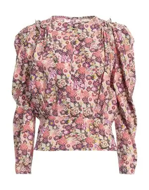 Isabel Marant Floral Print Crepe Top - Salmon Pink
