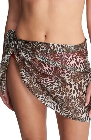 Natori Cotton Sarong - Luxe Leopard Print