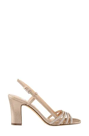 Nina Avaley Slingback Sandal - Taupe Reflective Suedette