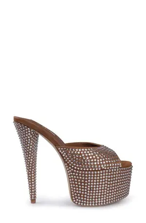 ZIGI Karsyn Embellished Platform Sandal - Tan Leather