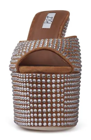 ZIGI Karsyn Embellished Platform Sandal - Tan Leather