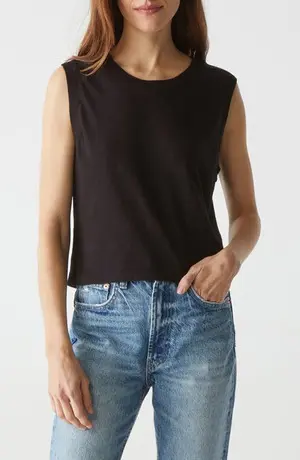 Michael Stars Johnnie Crewneck Tank - Black