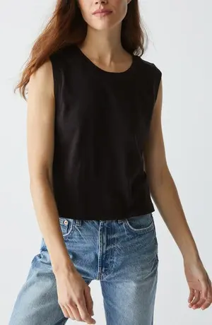 Michael Stars Johnnie Crewneck Tank - Black