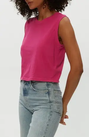 Michael Stars Johnnie Crewneck Tank - Pitaya
