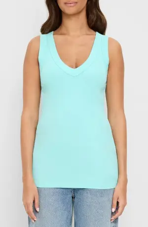 Michael Stars Blanche Side Ruched Tank - Aruba