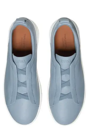 Zegna Triple Stitch™ Secondskin Low-top Sneakers - Light Blue