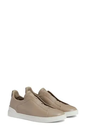 Zegna Triple Stitch™ Secondskin Low-Top Sneakers Light Taupe