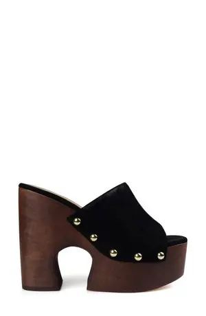 ZIGI Atlas Platform Slide Sandal - Black Suede