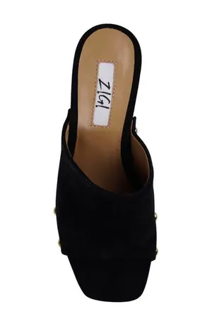 ZIGI Atlas Platform Slide Sandal - Black Suede