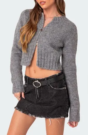 EDIKTED Jillian Two-way Zip Cardigan