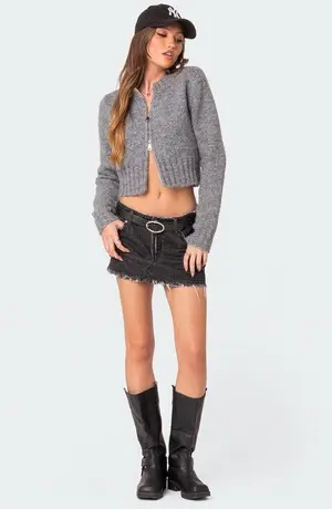 EDIKTED Jillian Two-way Zip Cardigan