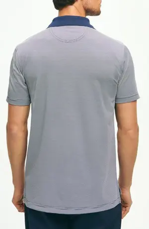 Brooks Brothers Microstripe Performance Golf Polo - Navy