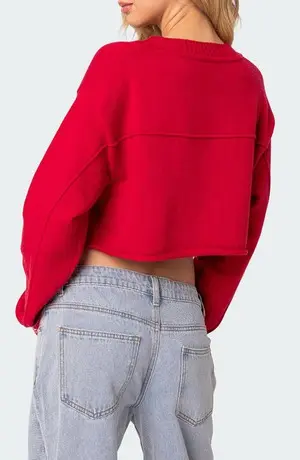 EDIKTED Varsity Cropped Sweatshirt