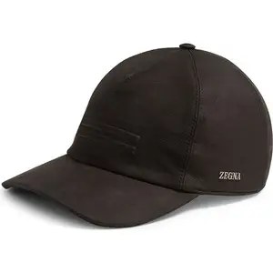 Zegna Secondskin Leather Baseball Cap - Dark Brown