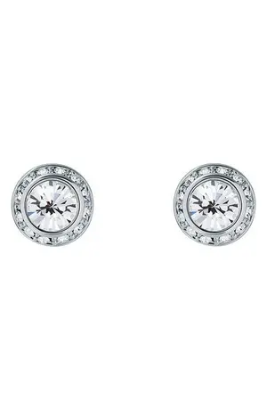 Ted Baker London Soletia Solitaire Crystal Halo Stud Earrings - Silver Tone Clear Crystal