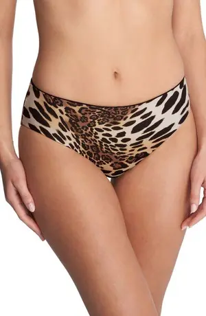 Natori Reversible Bikini Bottom - Luxe Leopard/black