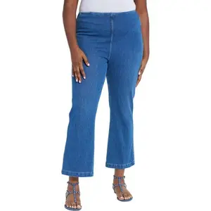 Lyssé Essentials Ankle Baby Bootcut Jeans - Midwash