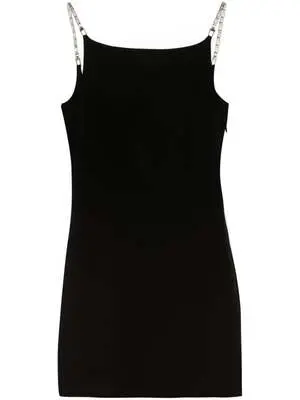 Gcds Cady Mini Dress With Logo Chain - Black