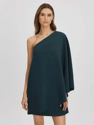 Halston Melina One-shoulder Mini Dress