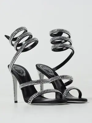 Rene Caovilla Embellished Stiletto Sandals - Silver